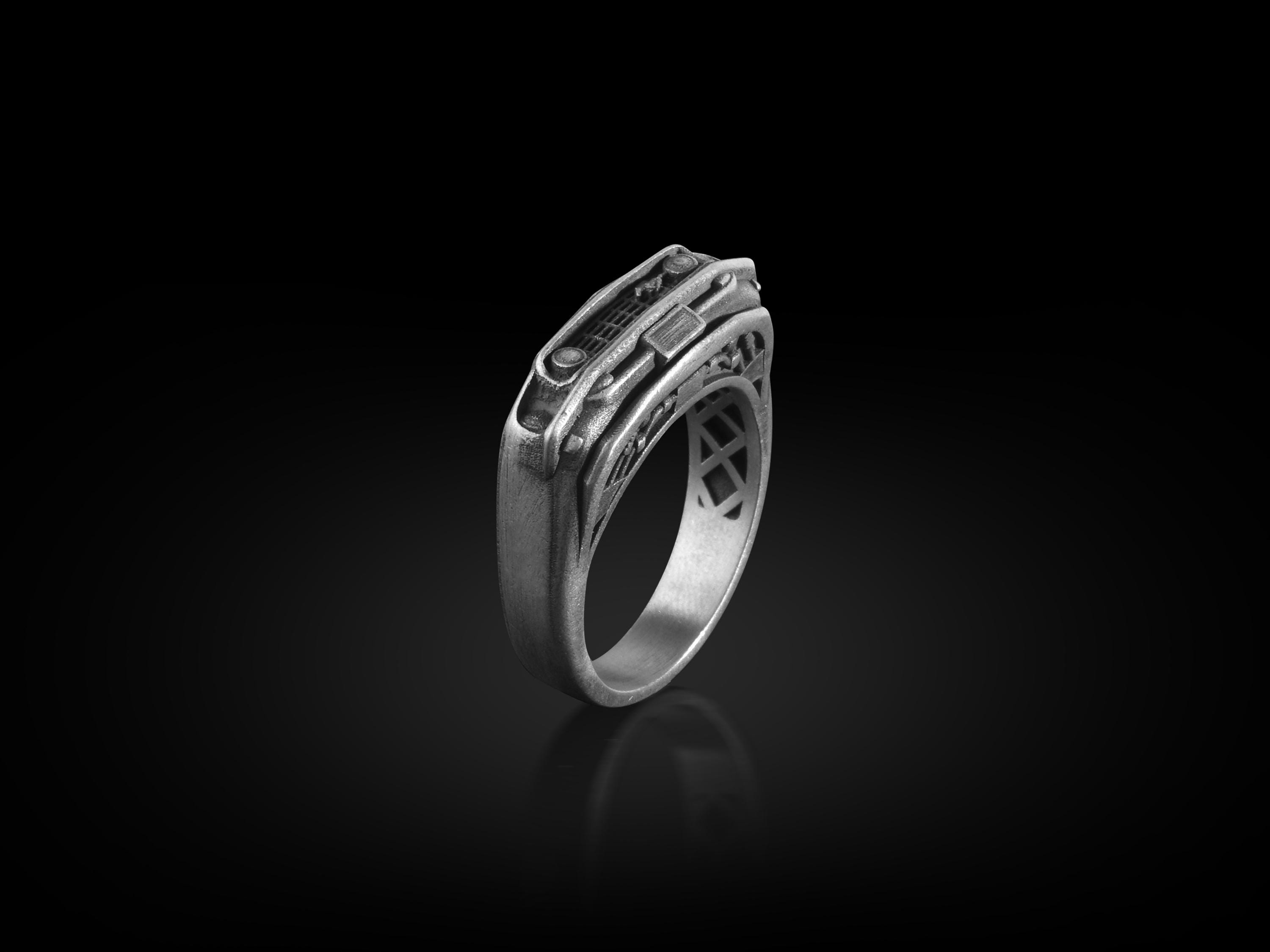 Ford Signet Ring for Mens, Sterling Silver Ring, Ford Mustang Boss 1969 ...