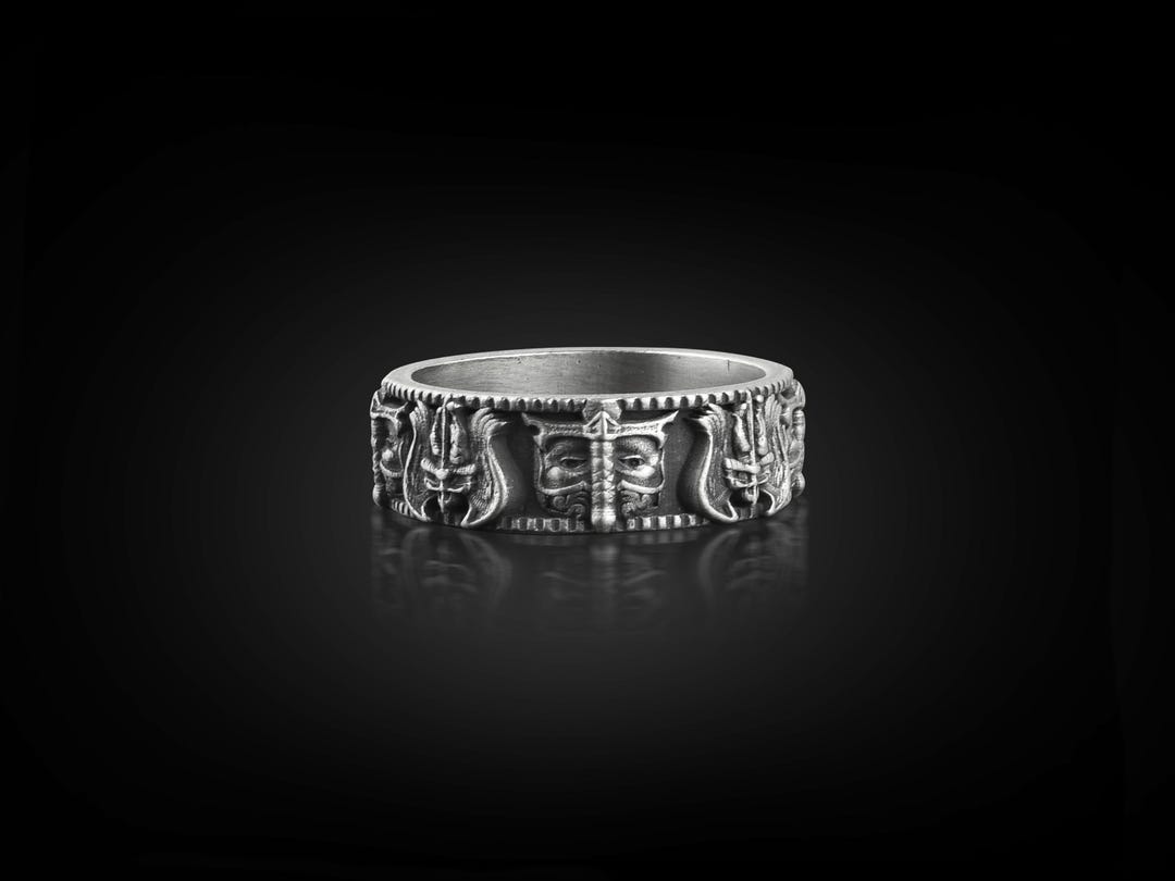 St Michael Oxidized Silver Mens Ring, Archangel Saint Michael Faith ...