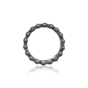 Biker Chain Ring in Oxidized Silver, Motorcycle Chain Ring for Men in ...