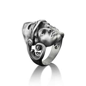 Athena Ancient Greek Goddess Ring, Sculptural Ring in Oxidized Sterling ...