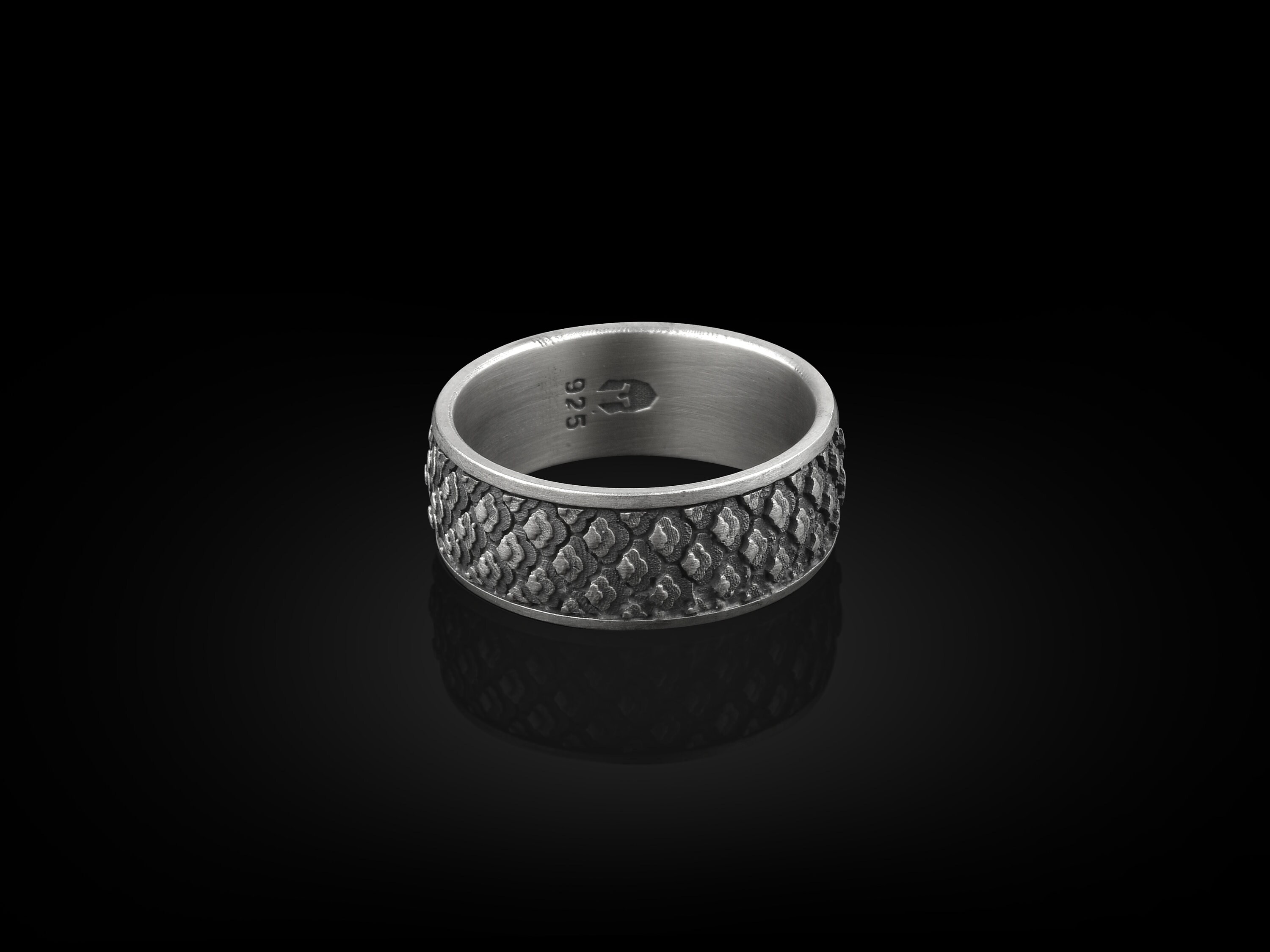 Japanese Pattern Men Wedding Ring 925 Sterling Silver Men | Etsy