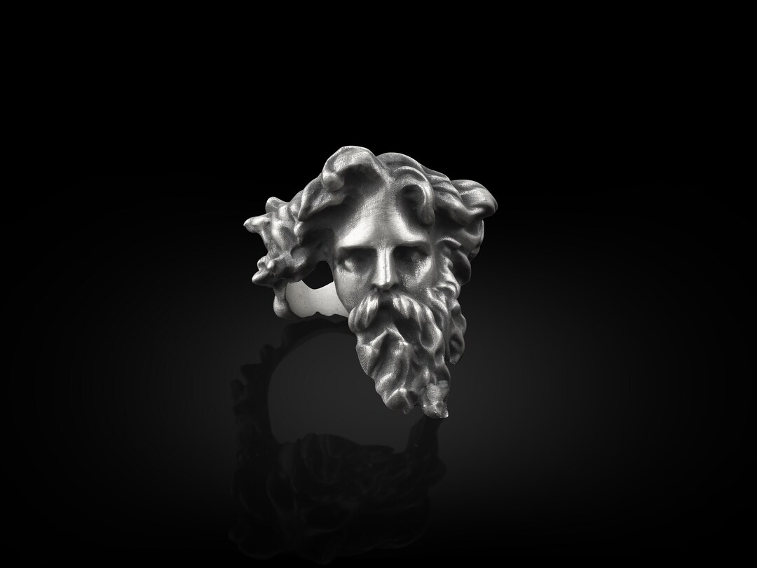 Greek God Poseidon Ring for Men in Sterling Silver Greek - Etsy