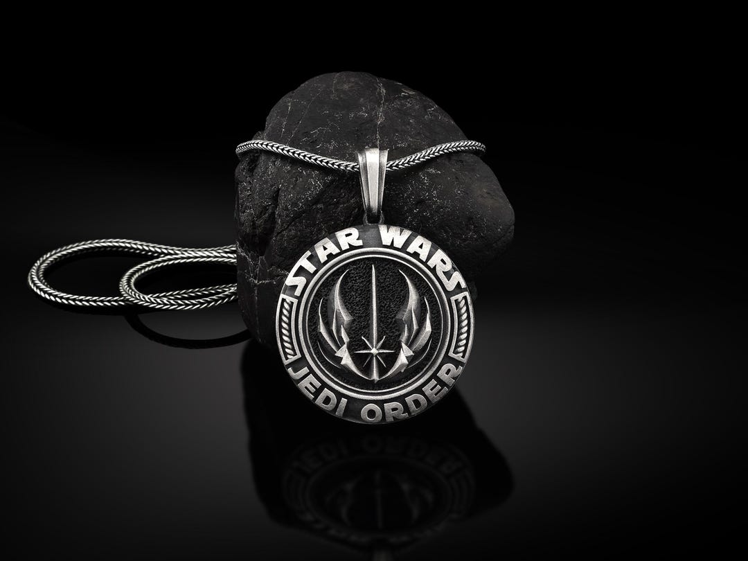 Sterling Silver Star Wars Jedi Order Men's Necklace, Star Wars Necklace ...