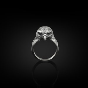 Bald Eagle Handmade Sterling Silver Men Ring Eagle Unique - Etsy