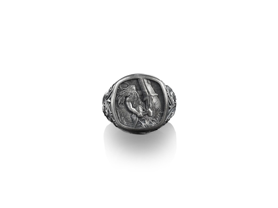 Silver Thor Pinky Men Ring God of Thunder Signet Ring for Men - Etsy