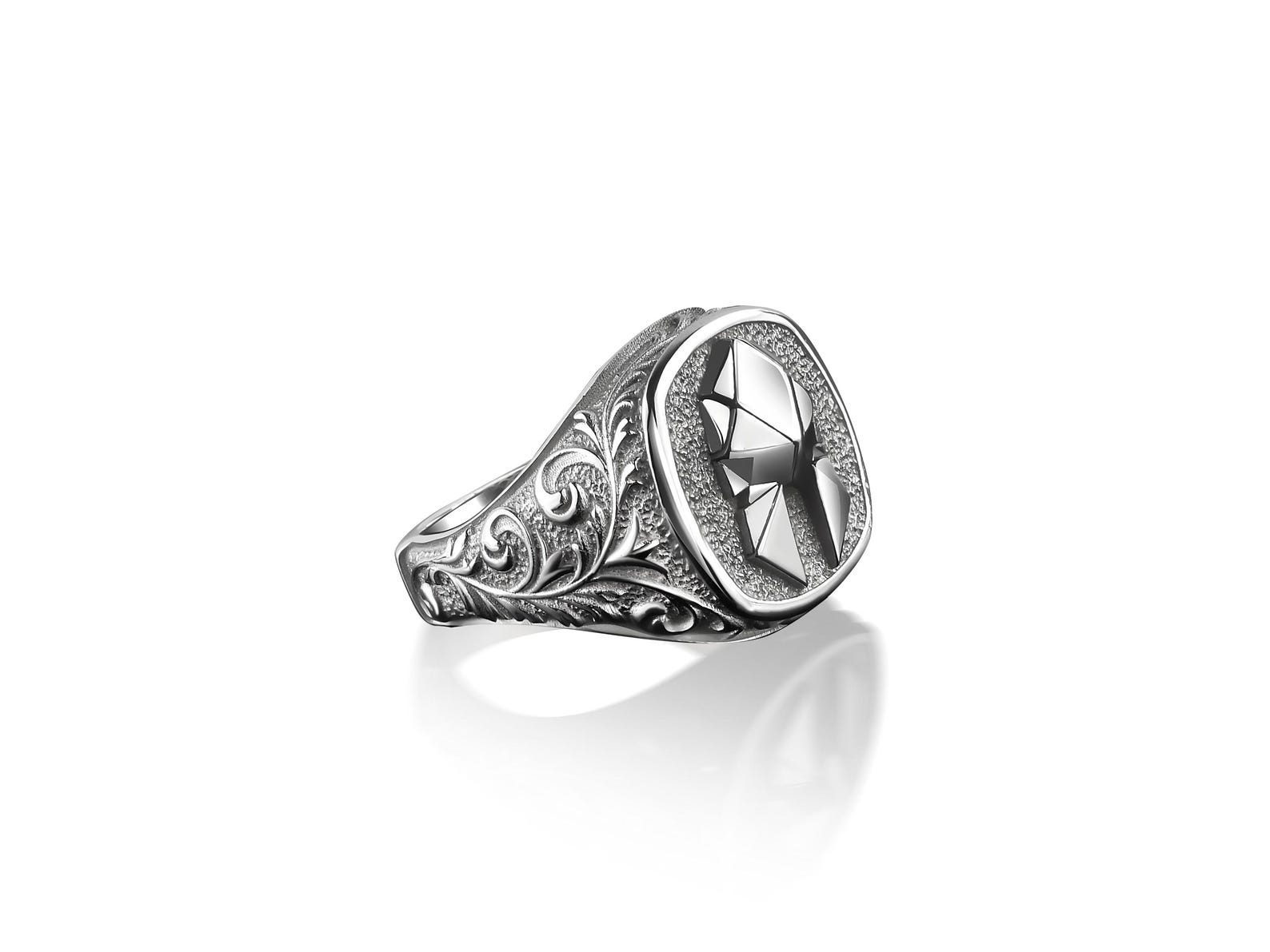 Tiny Trinity Celtic Raven Square Signet Ring, Viking Norse Mythology ...