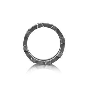 Cyberpunk Futuristic Weddşng Ring for Men in Silver, Goth Engagement ...