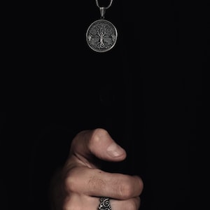 Tree of Life With Wolf Handmade Sterling Silver Charm Necklace ...