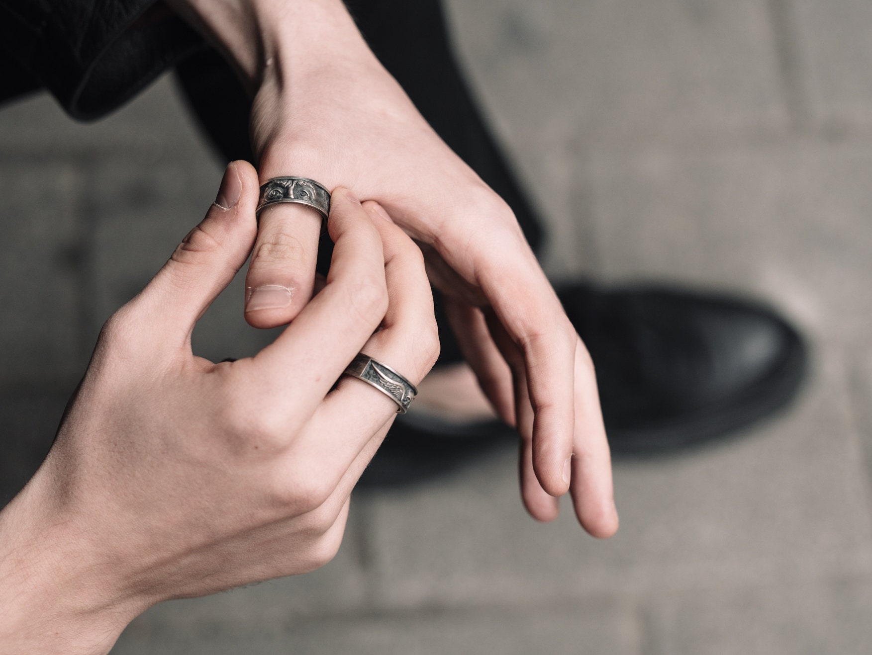 Benjamin Franklin Eyes Handmade Sterling Silver Men Band Ring - Etsy