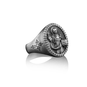 Handmade Saint Dominic Ring Signet Ring for Men's in Sterling Silver ...