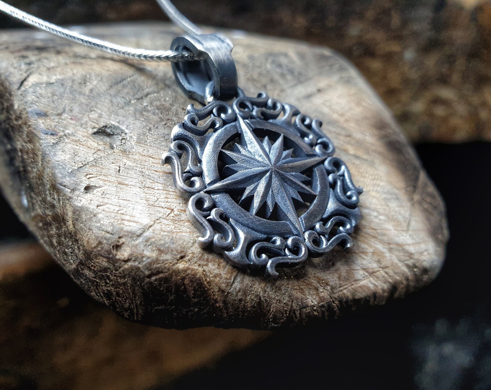 Mens Compass Necklace Silver Mens Necklace Small Compas | Etsy