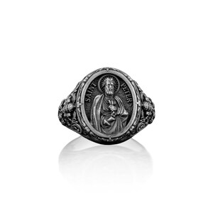 Saint Peter Apostle Ring for Men in Silver, St Peter Apostle Keys of ...