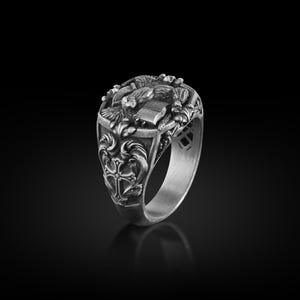 Eagle of Saint John Apostle Ring for Men in Starling Silver, Evangelist ...