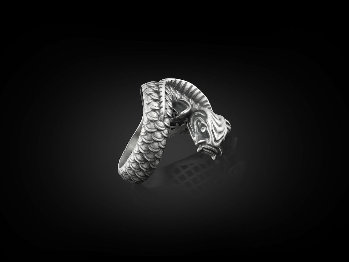 Japanese Koi Fish Cool Ring for Men Carp Ring for Boyfriend - Etsy