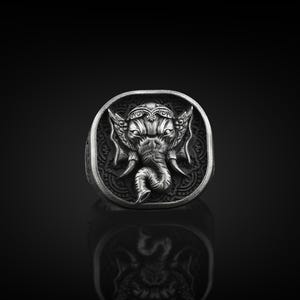 Namaste Elephant Handmade Sterling Silver Men Signet Ring, Elephant ...