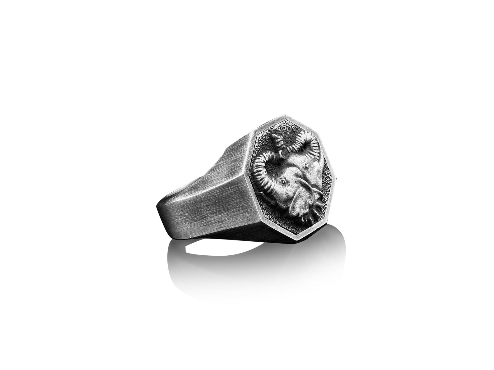 Elephant Signet Silver Men Ring, Handmade Sterling Silver Elephant Mens ...