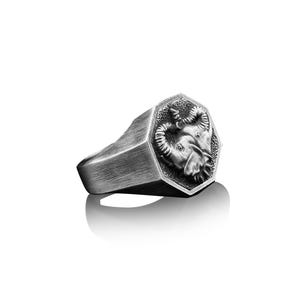 Elephant Signet Silver Men Ring, Handmade Sterling Silver Elephant Mens ...