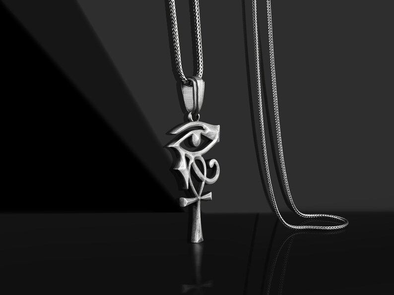 Eye of Horus and Ankh Fantasy Necklace Oxidized Pagan - Etsy