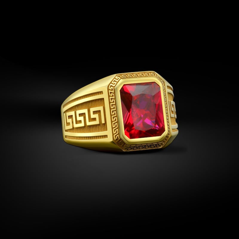 Mens Red Gold Ring - Etsy