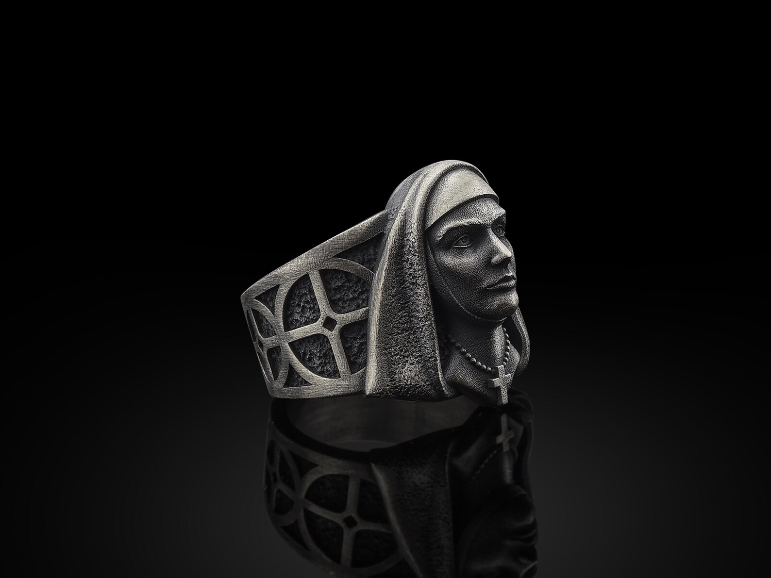 Nun Handmade Silver Men Ring, Priestess Silver Men Jewelry, Christian ...