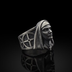 Nun Handmade Silver Men Ring, Priestess Silver Men Jewelry, Christian ...