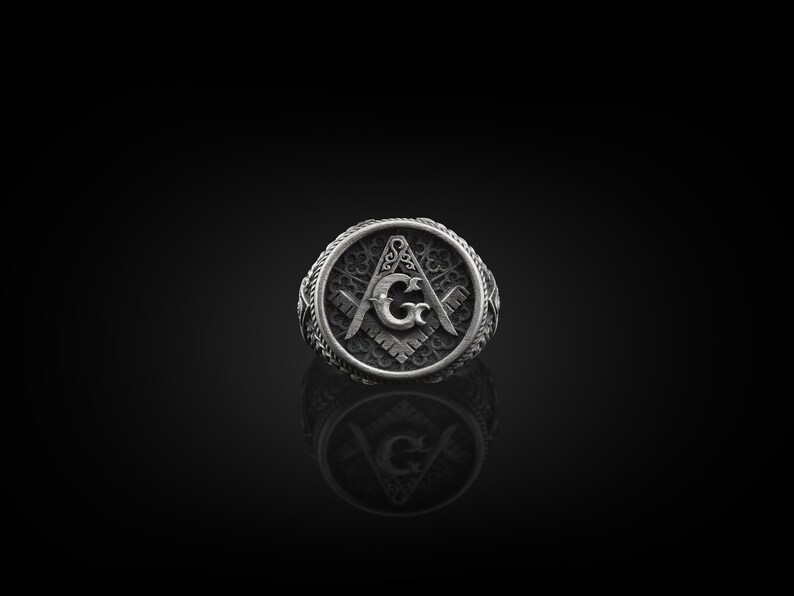 Master Mason Handmade Sterling Silver Men Signet Ring Etsy
