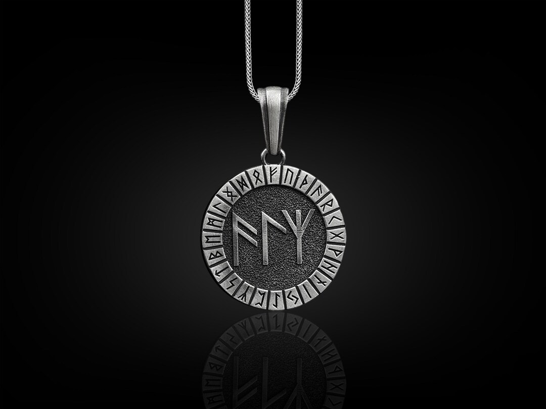 Viking Rune Pendant Necklace for Men in Sterling Silver, Norse ...