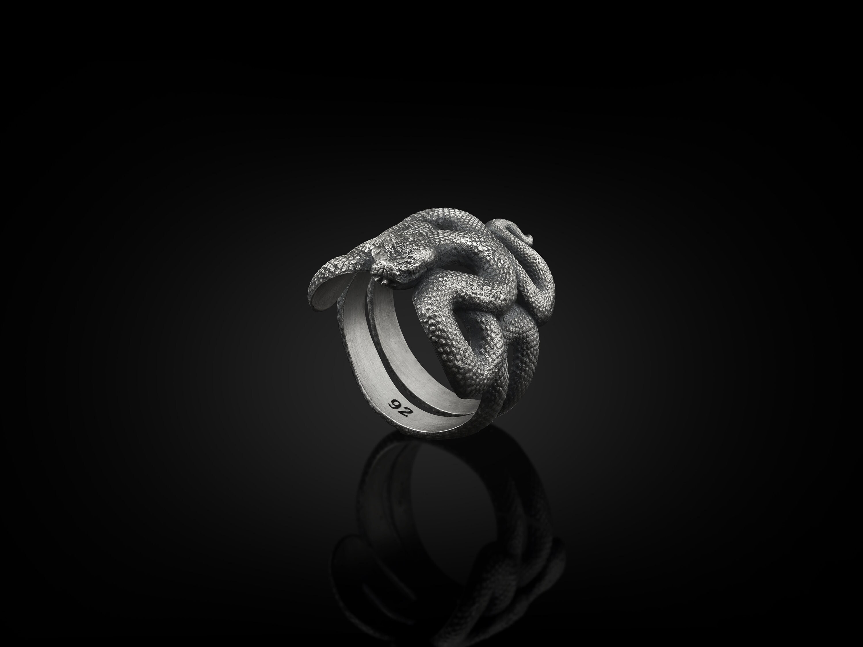 Snake Handmade Sterling Silver Men Ring Serpent Silver Ring | Etsy