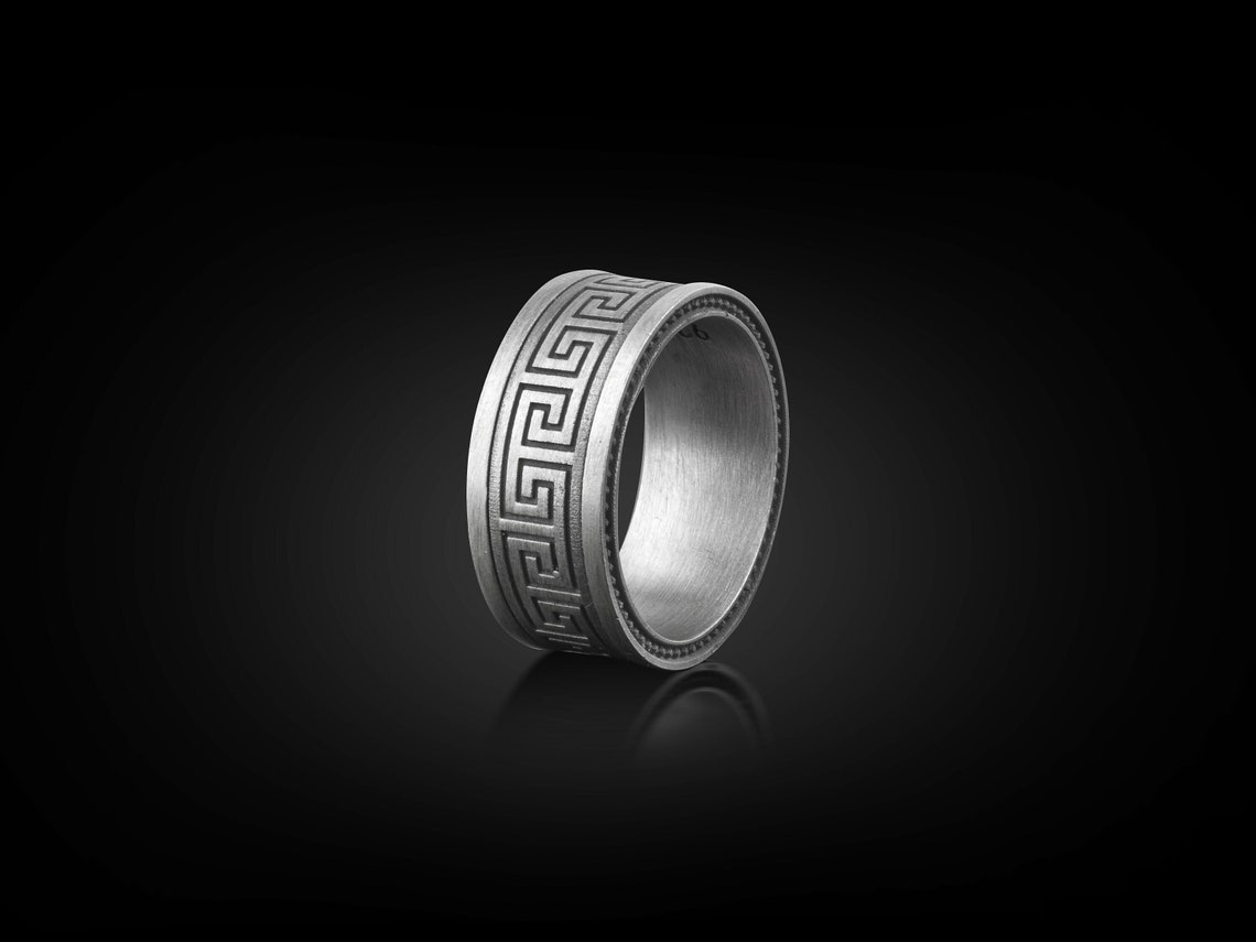 Grecian Meander Mens Engagement Ring Ancient Greek Mythology - Etsy