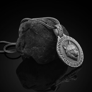 Mens Wolf Head Pendant, Silver Wolf Paw Pendant, Silver Scandinavian ...