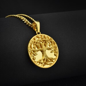 Solid Gold Tree of Life Pendant With Custom Name, Yggdrasil ...