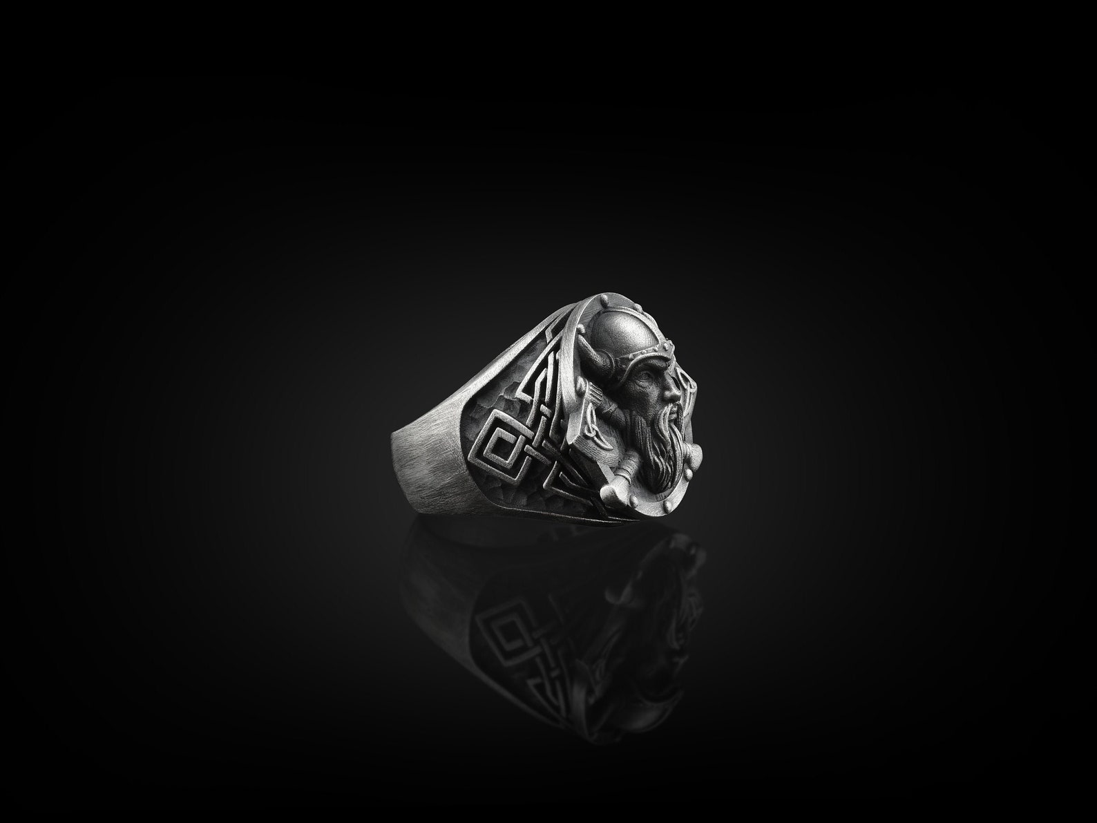 Viking Warrior Handmade Sterling Silver Men Biker Signet Ring - Etsy
