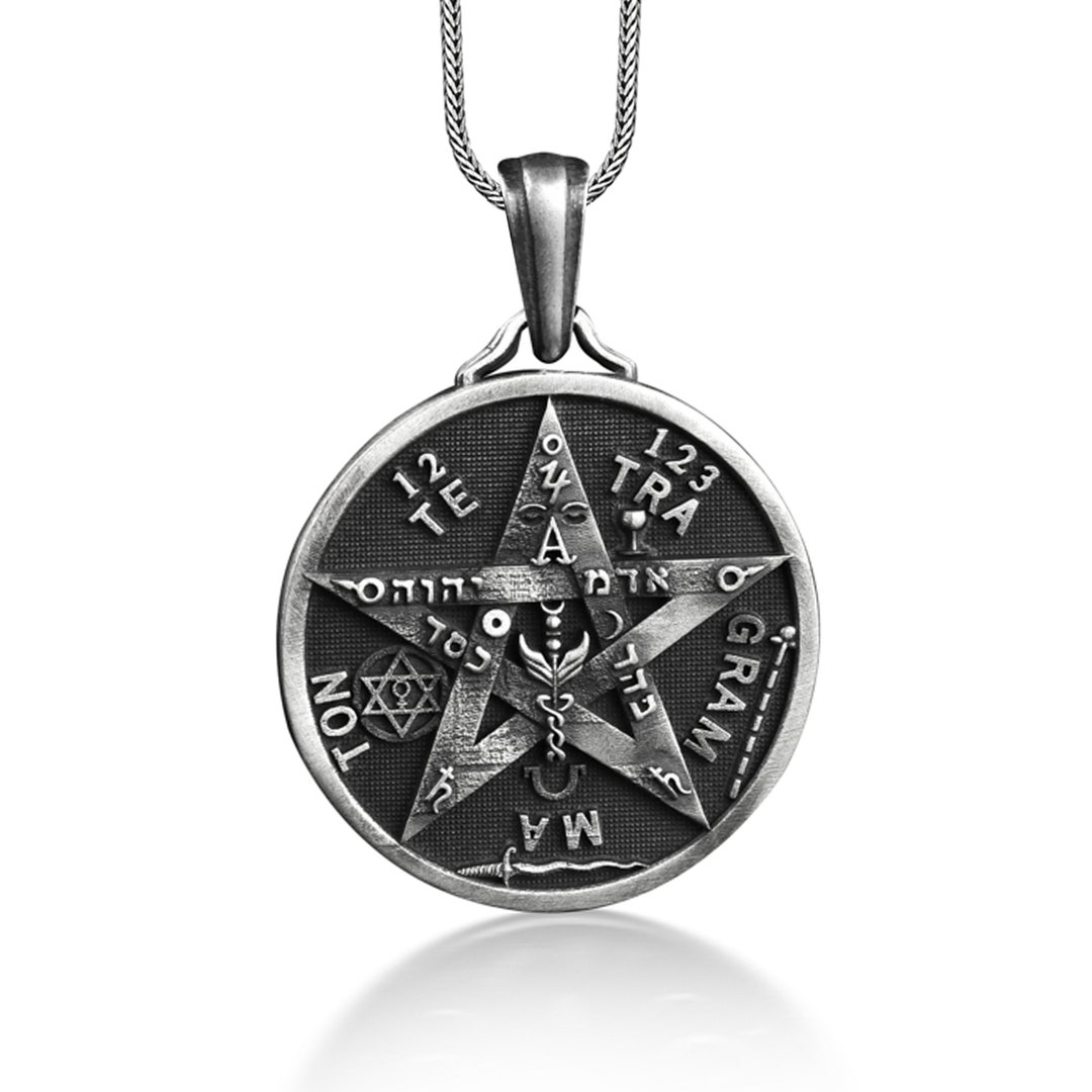 YHWH Tetragrammaton Necklace for Men, Hebrew Necklace in Silver, Jewish ...