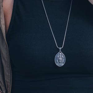 Goddess Brahma Pendant Necklace in Silver, Personalized Hinduism Men ...