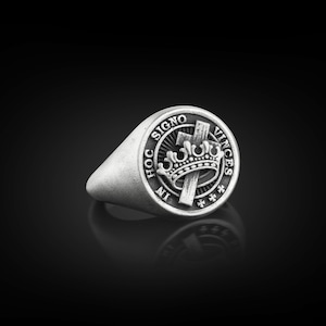 Cross Pinky Signet Ring in Silver, Knight Templar Christian Ring for ...