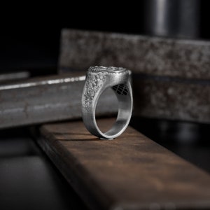 Windrose Star Compass Silver Men Ring, Compass Traveler Pattern Signet ...