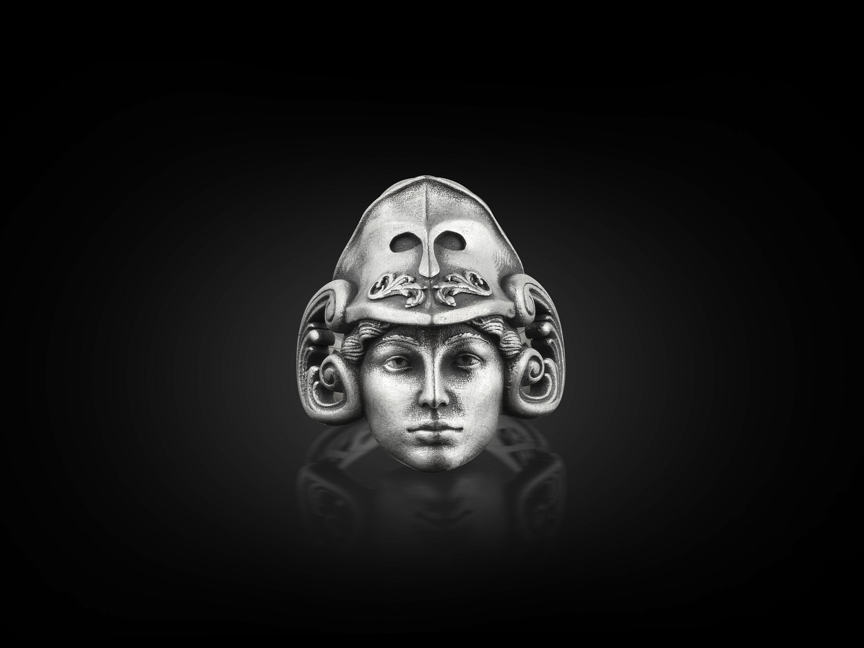 Athena Ancient Greek Goddess Ring Sculptural Ring in Oxidized - Etsy