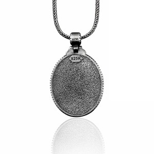 Silver Saint Peter Mens Necklace, Saint Peter Oval Pendant, Silver ...