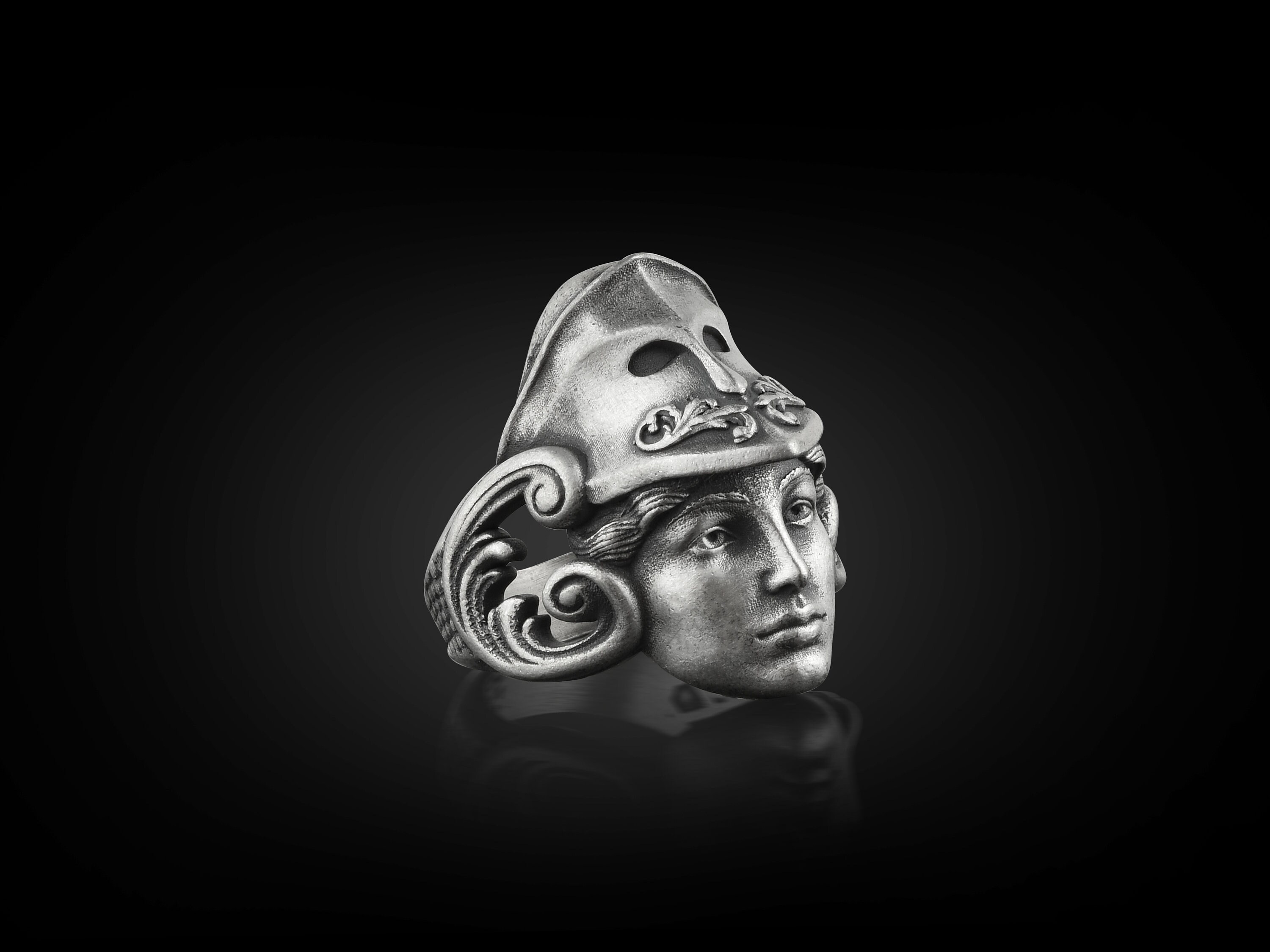 Athena Ancient Greek Goddess Ring Sculptural Ring in Oxidized - Etsy