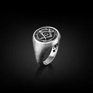 Masonic Pinky Signet Ring in Silver Freemason Ring for - Etsy