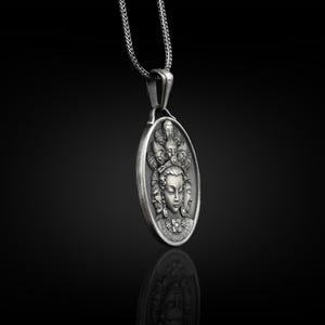 Goddess Brahma Pendant Necklace in Silver, Personalized Hinduism Men ...
