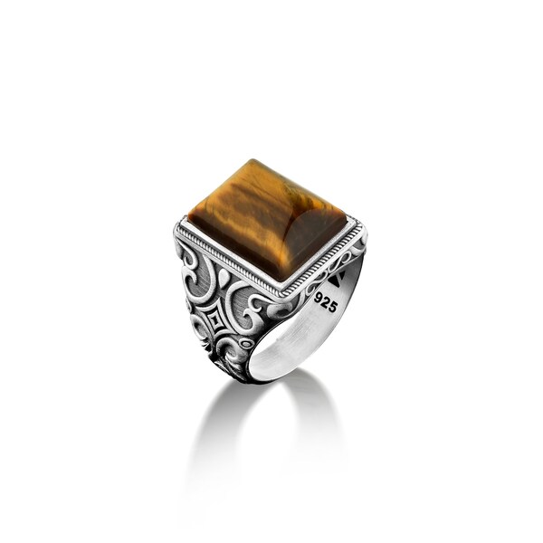 Tigers Eye Wedding Band - Etsy