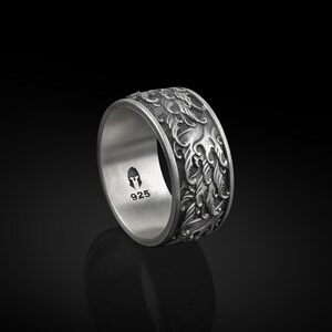Carp and Waves 925 Silver Wedding Ring, Sterling Silver Nature Ring ...
