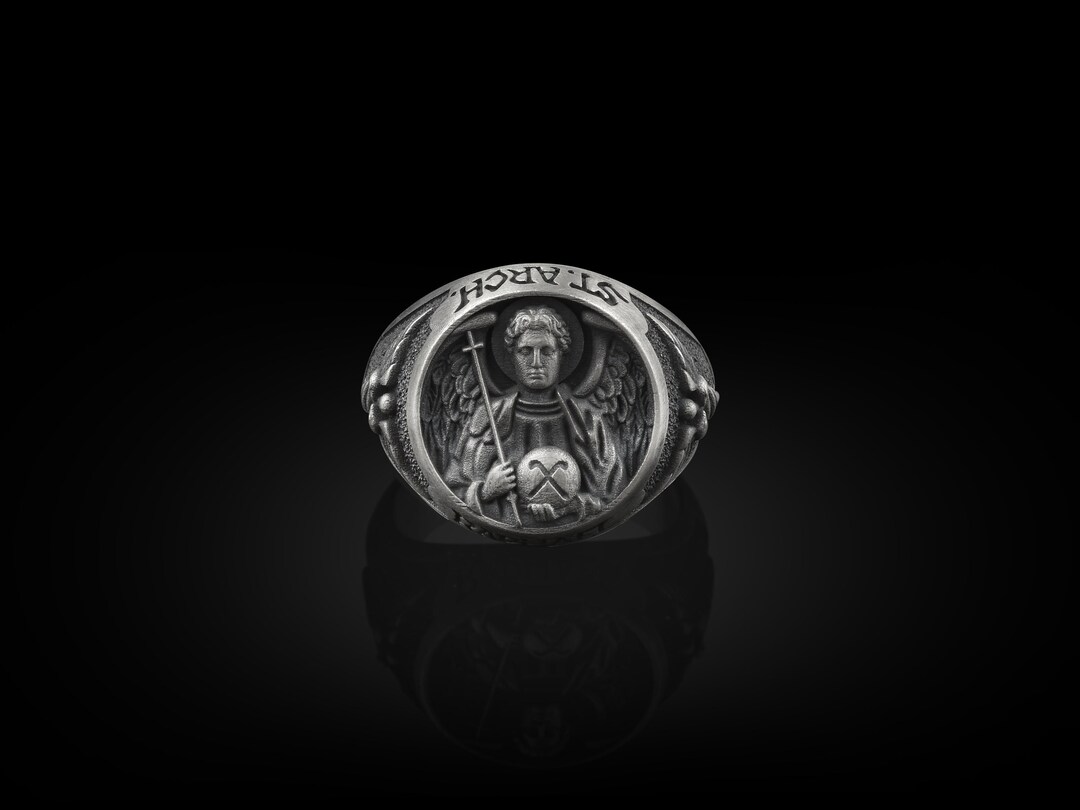 St Raphael the Archangel Signet Ring for Men 925 Sterling - Etsy