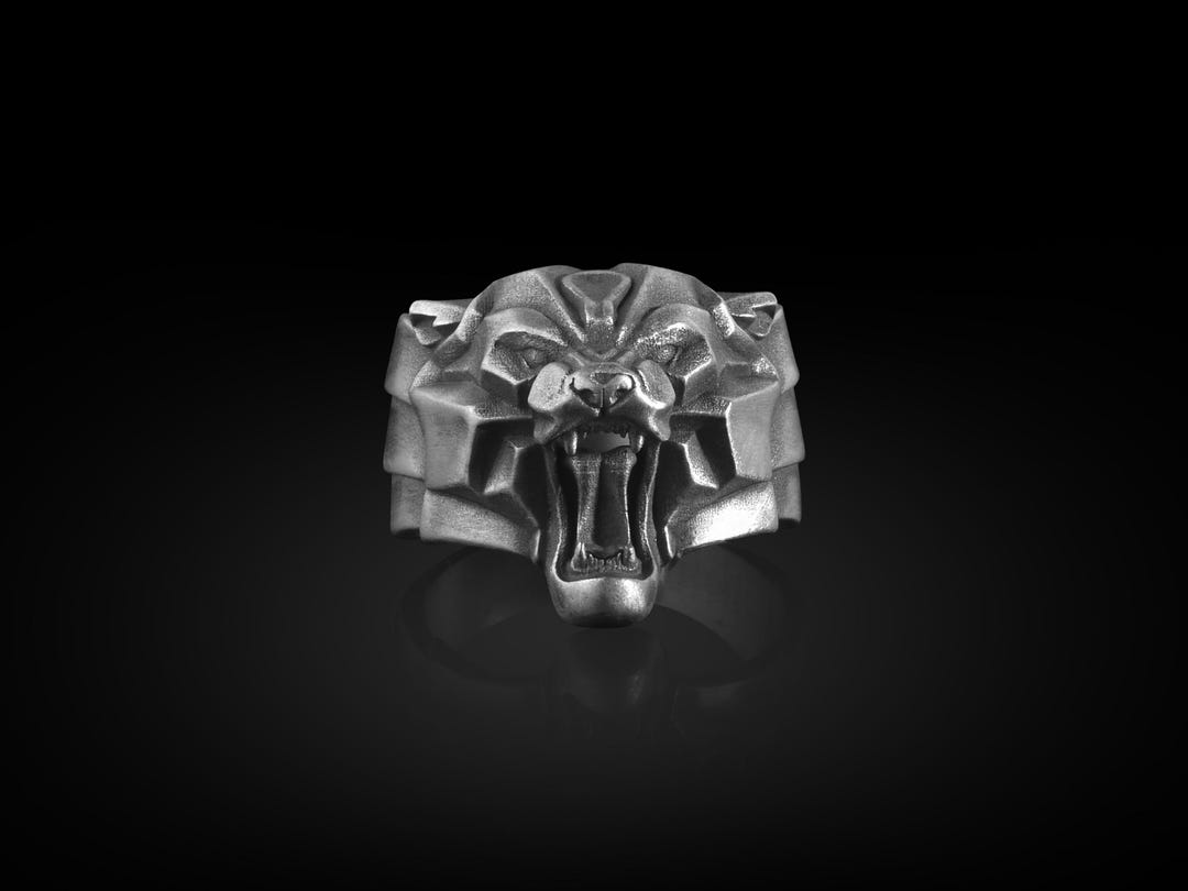 Elegant Panther Men Ring, Sterling Silver Men Signet Ring, Norse ...