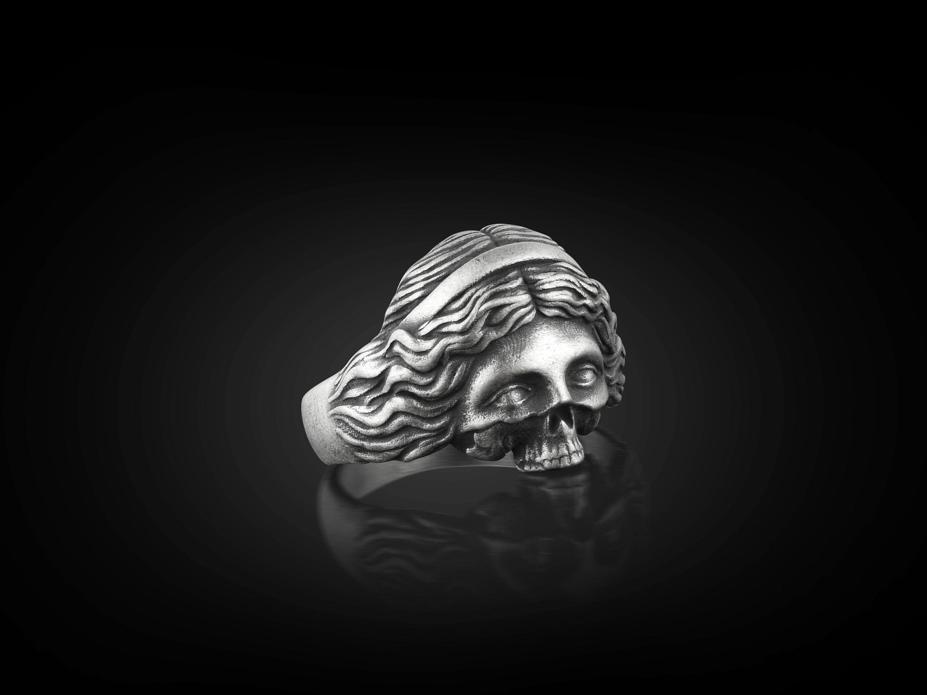 Aphrodite Extraordinary Gothic Ring, Greek Mythology Skull Ring in ...