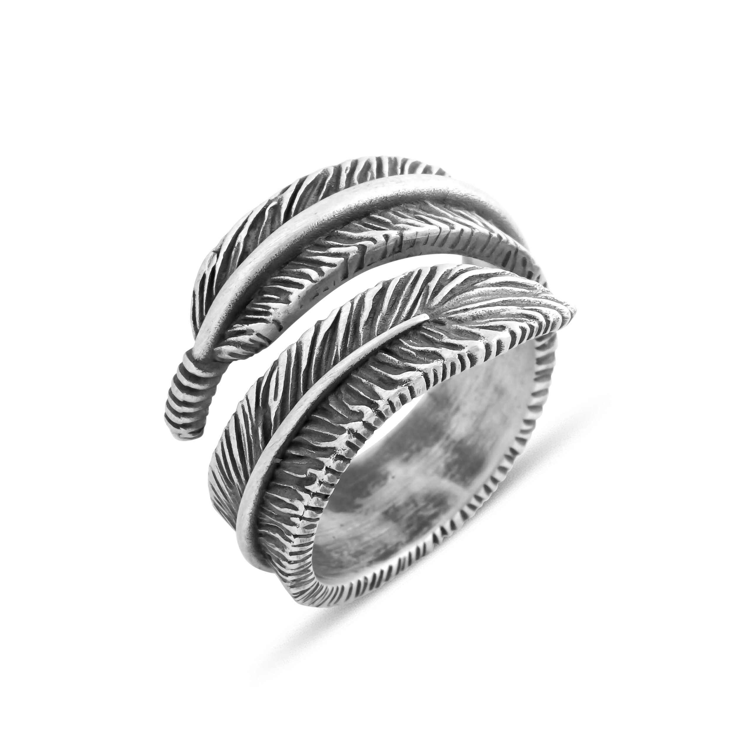 Silver Feather Ring Sterling Silver Men Jewelry Oxidized - Etsy