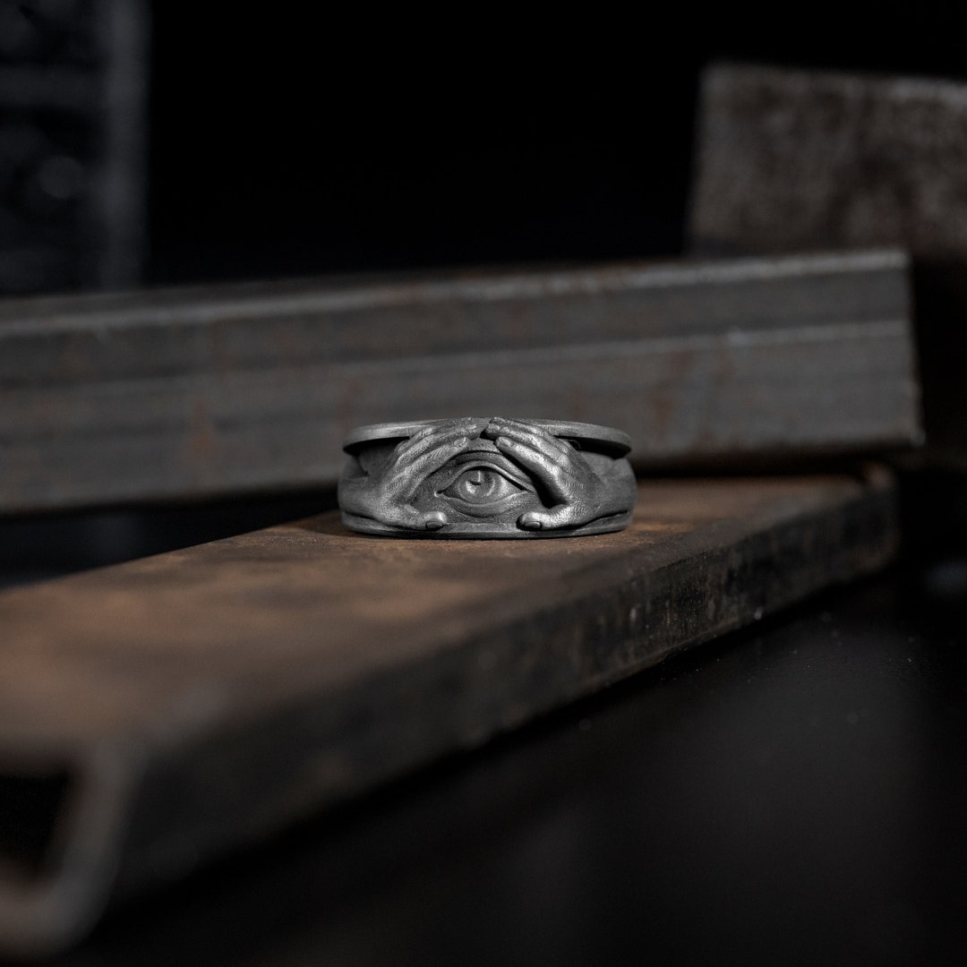 Eye of Providence Ring in Sterling Silver for Men, Masonic Symbol Eye ...