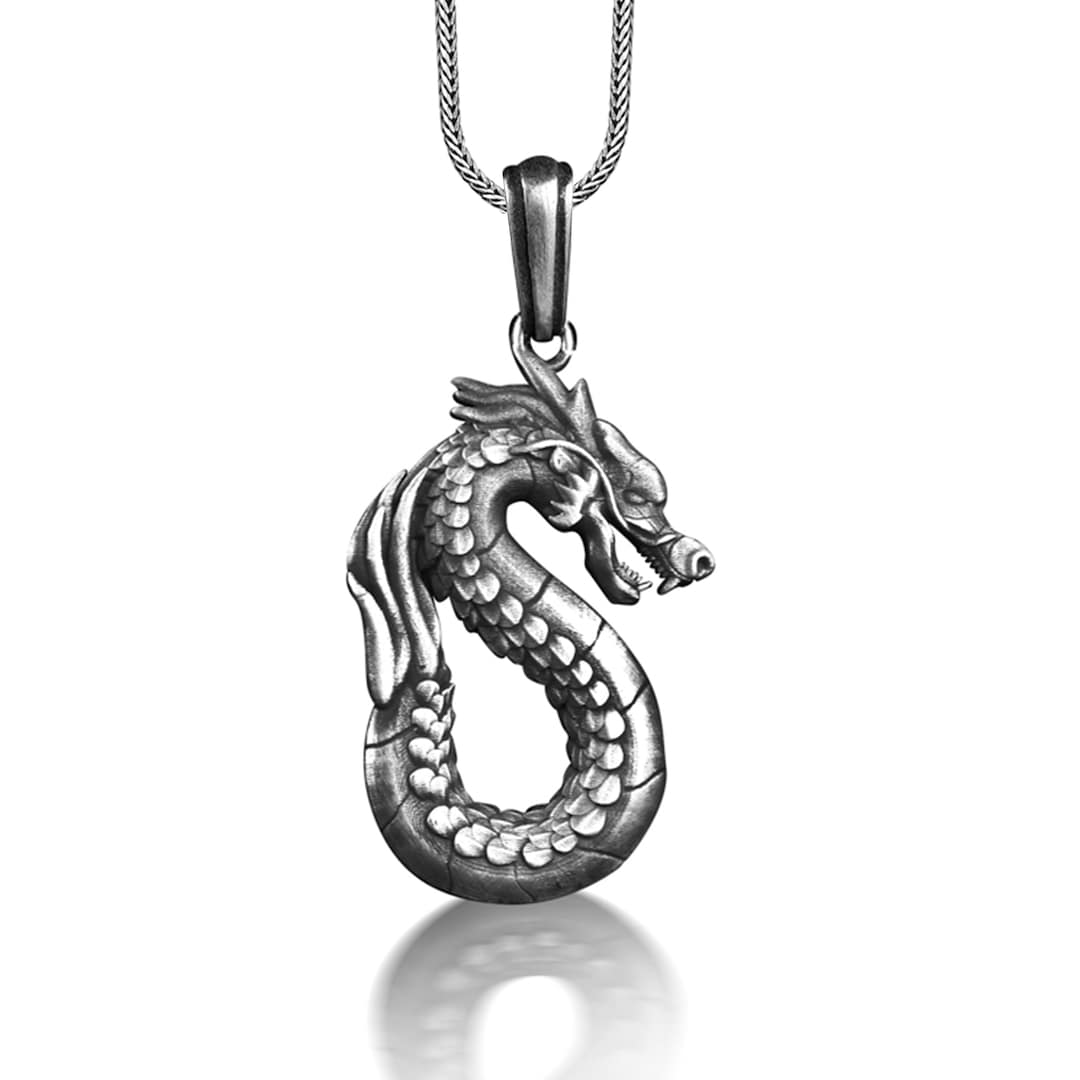 Chinese Dragon 3D Pendant Necklace, Fantasy Necklace for Chinese New ...
