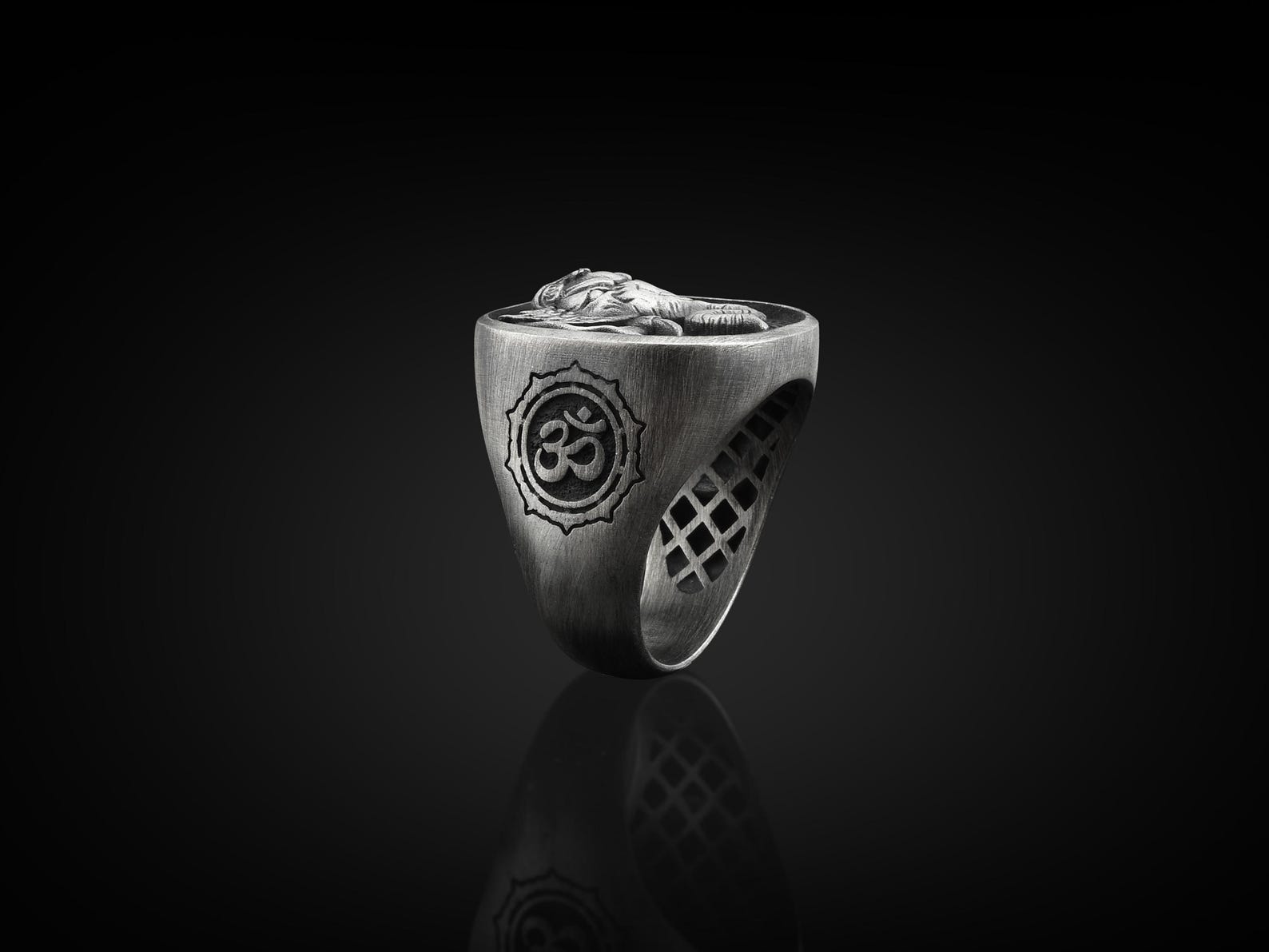 Namaste Elephant Handmade Sterling Silver Men Signet Ring, Elephant ...